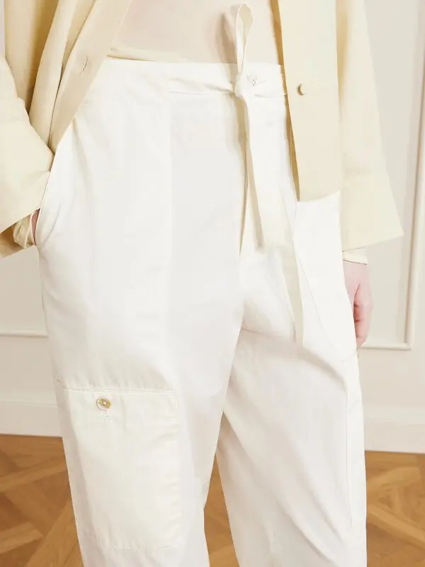 JIL SANDER Cotton-poplin Cargo Pants - Neutrals