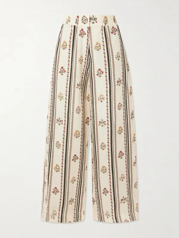 Agua Bendita Tota Andes Floral-print Linen Wide-leg Pants - Multi