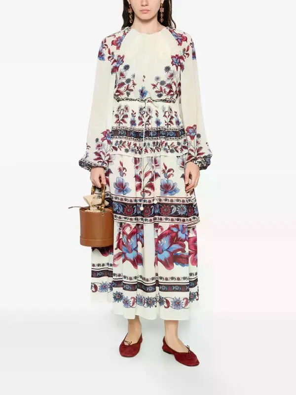 Farm Rio Malu Winter Floral-print Maxi Dress