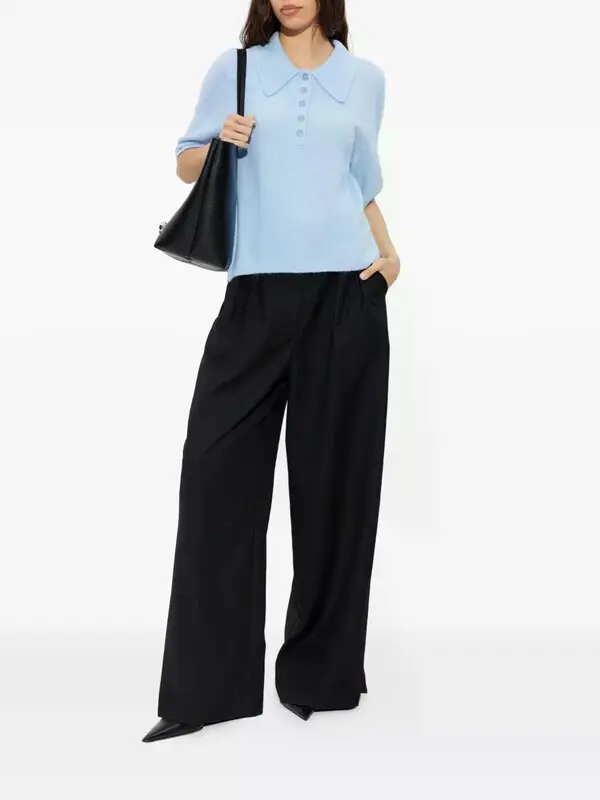 GESTUZ Collared Polo Top - Blue