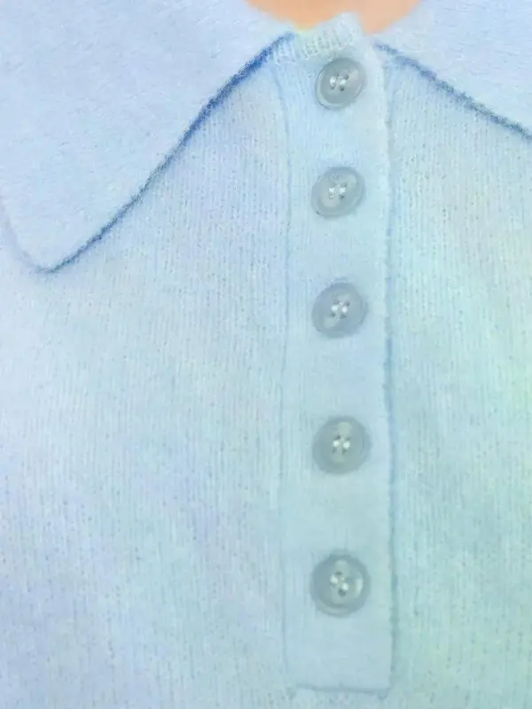 GESTUZ Collared Polo Top - Blue