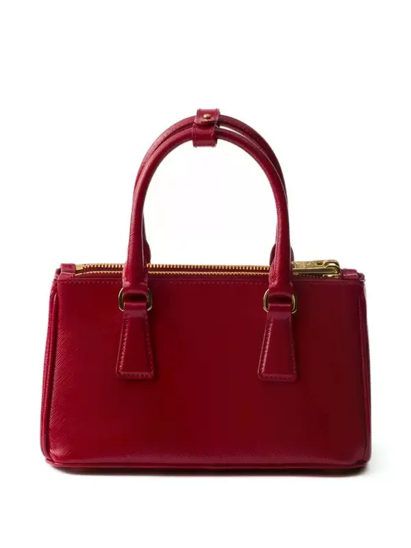 Prada Mini Galleria Saffiano Leather Tote Bag - Red