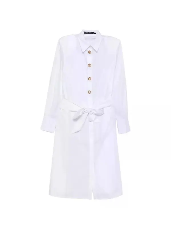 Karl Lagerfeld Belted Shirt Dress - White