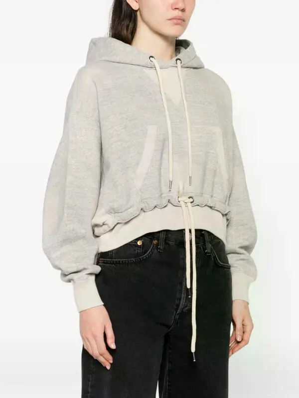 R13 Cinched-hem Hoodie With Contrast Panels