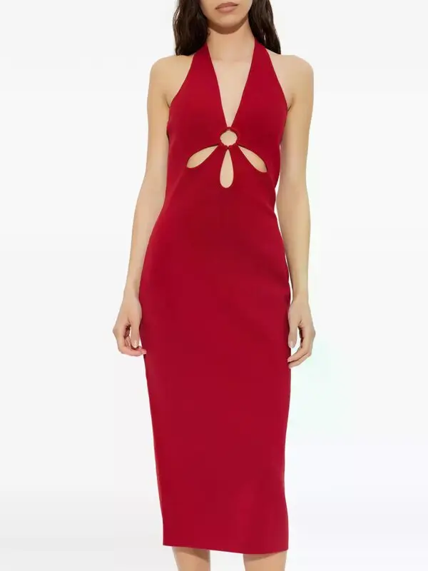 Cult Gaia Cut-out Halterneck Midi Dress - Red