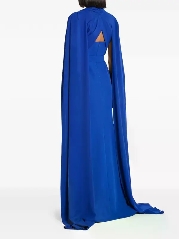 RHEA COSTA V-neck Cape Dress