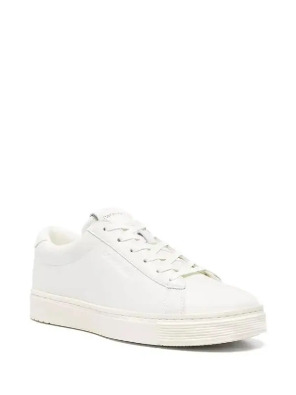 Emporio Armani Leather Logo Detail Sneakers