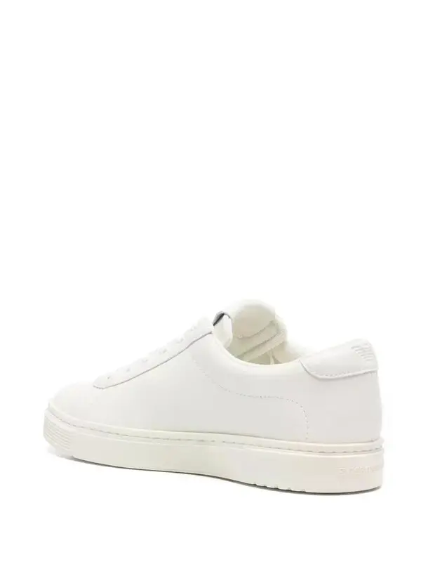 Emporio Armani Leather Logo Detail Sneakers