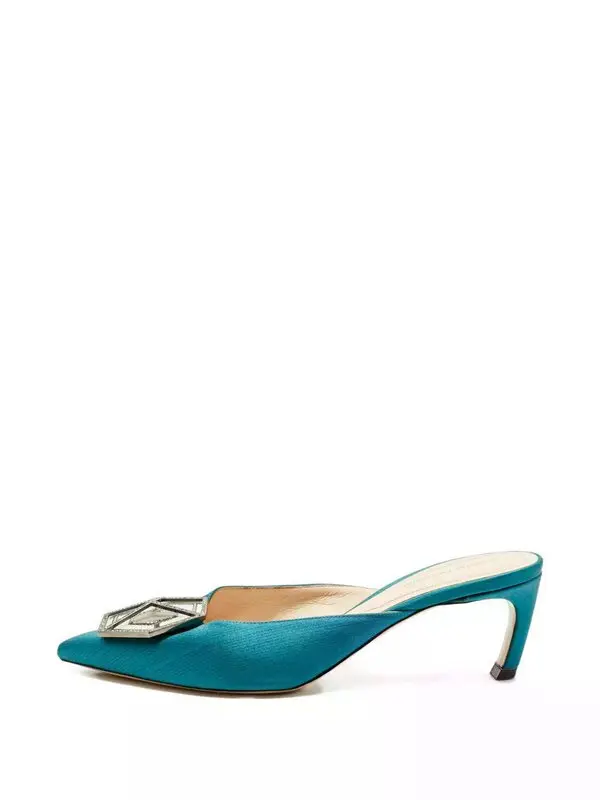 NICHOLAS KIRKWOOD Hexagon Detail Pointed Toe Mules - Blue