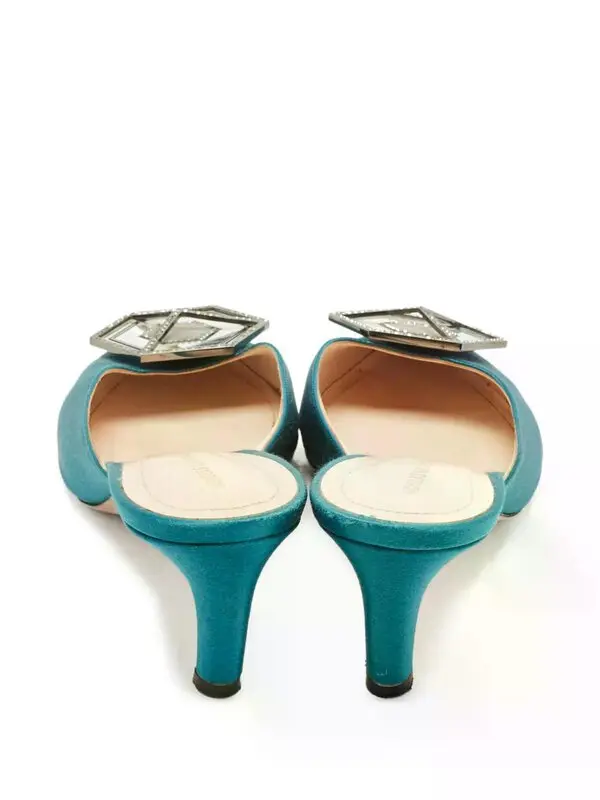 NICHOLAS KIRKWOOD Hexagon Detail Pointed Toe Mules - Blue