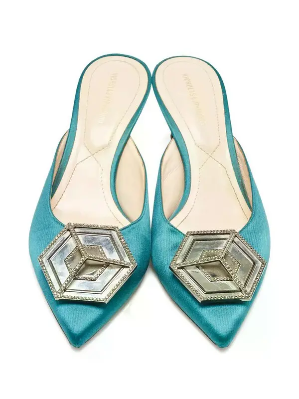 NICHOLAS KIRKWOOD Hexagon Detail Pointed Toe Mules - Blue