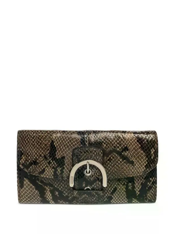 COACH VINTAGE Python-embossed Leather Wallet - Brown