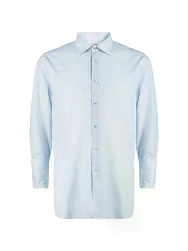 Kenzo Point-collar Cotton Shirt - Blue