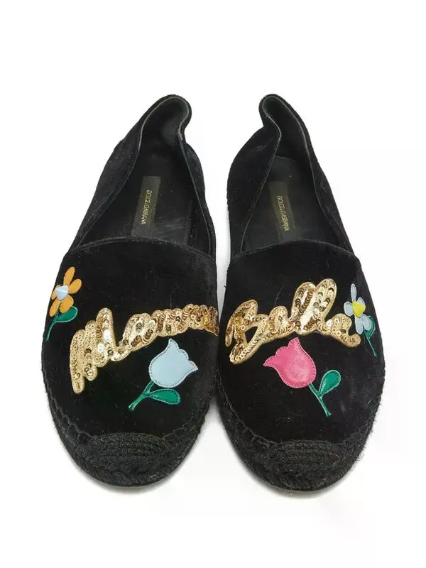 Dolce & Gabbana Patch-embellished Flat Espadrilles