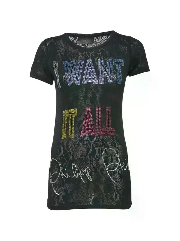 Philipp Plein Studded Snake Print T-shirt