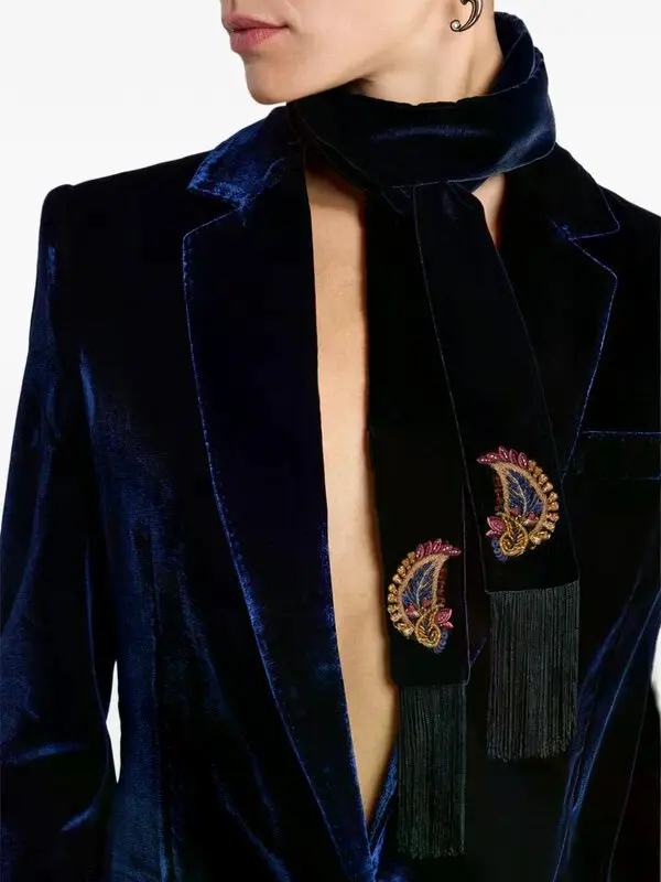 Etro Paisley Embellishment Scarf - Blue
