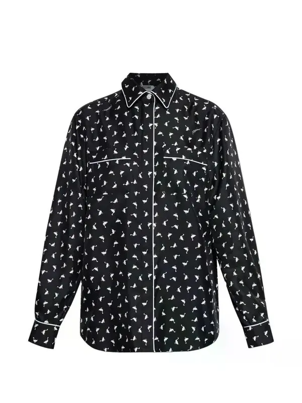 Moschino Printed Silk Shirt - Black
