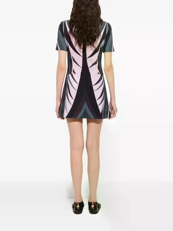 Emilio Pucci Volute Print Flared Cady Dress