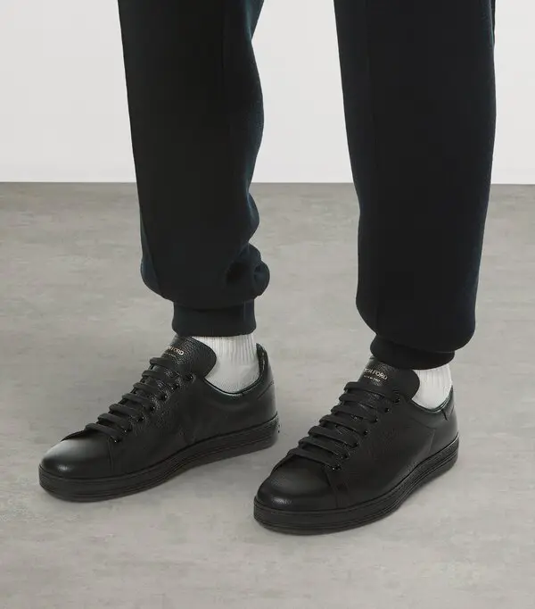 TOM FORD Grained Leather Low-top Sneakers