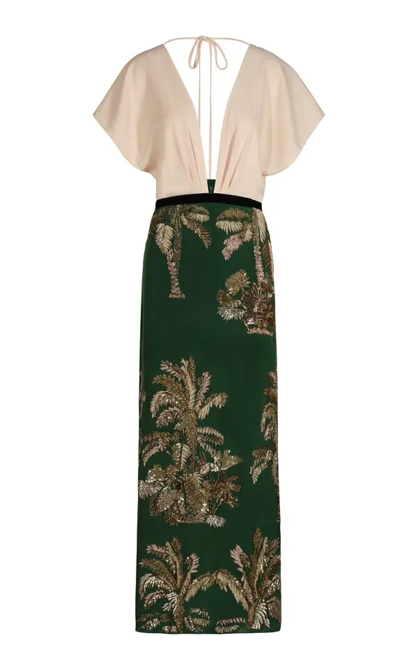 Johanna Ortiz Night Steps Silk-blend Maxi Dress - Multi