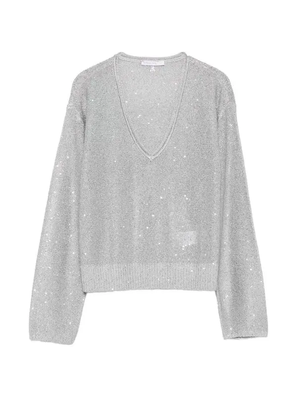 Patrizia Pepe V-neck Sequin Embellished Sweater