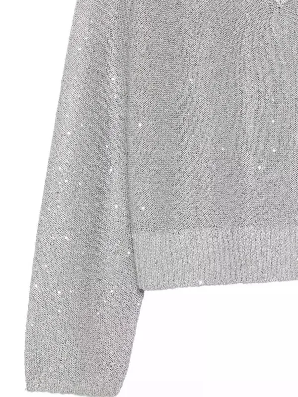 Patrizia Pepe V-neck Sequin Embellished Sweater
