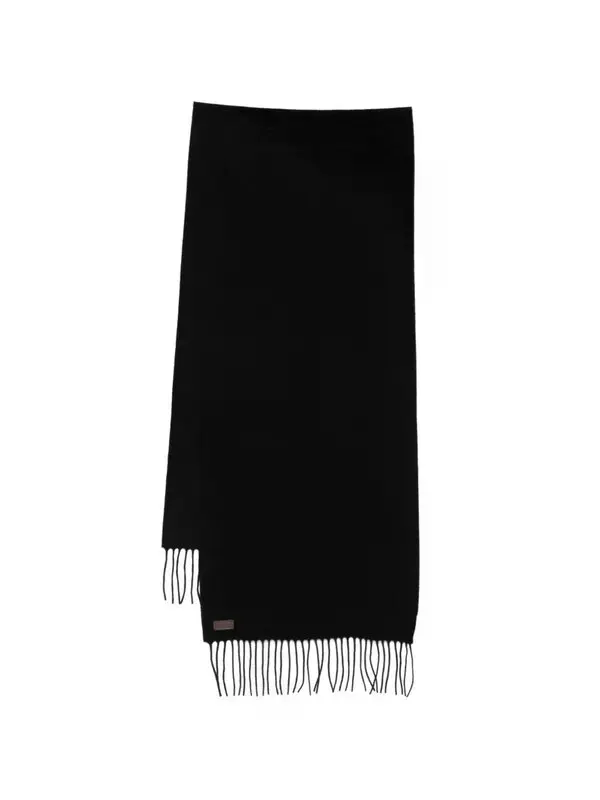 Canali Fringed Scarf - Black
