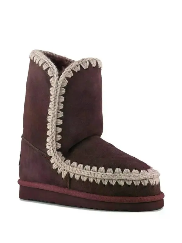 Mou Sheepskin Boots With Knitted Trim