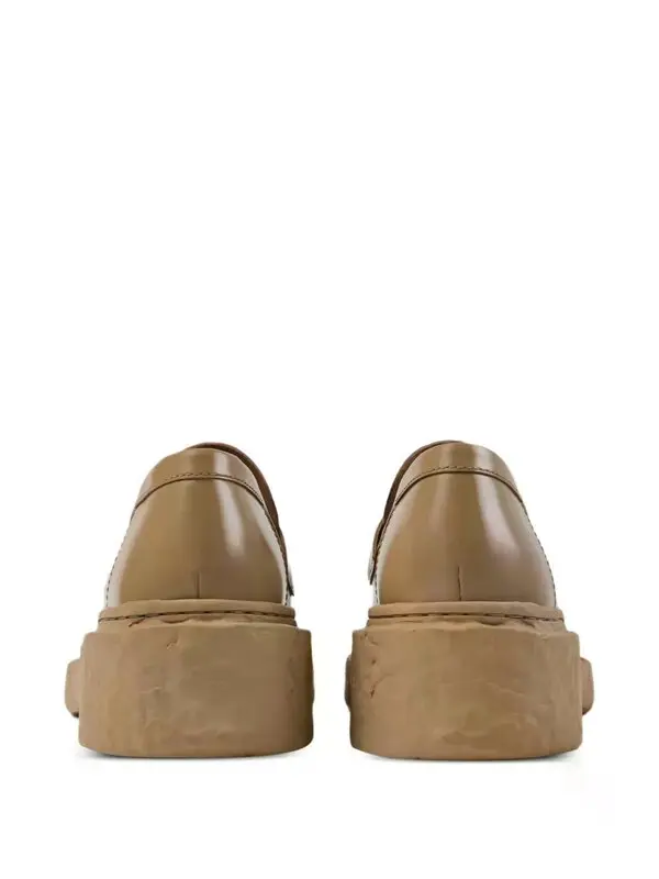 Camper Penny Strap Leather Loafers With Sculpted Sole