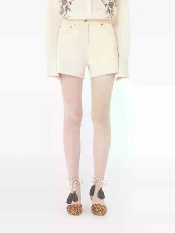 Valentino Garavani Vgold Denim Shorts - Neutrals