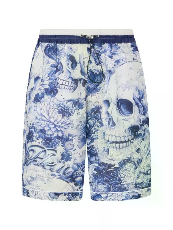 Philipp Plein Printed Shorts - Blue