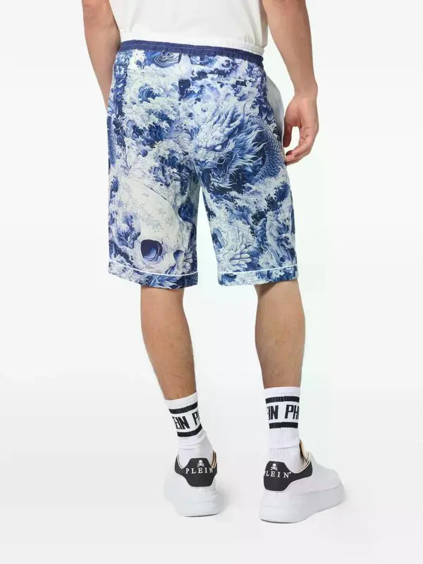 Philipp Plein Printed Shorts - Blue