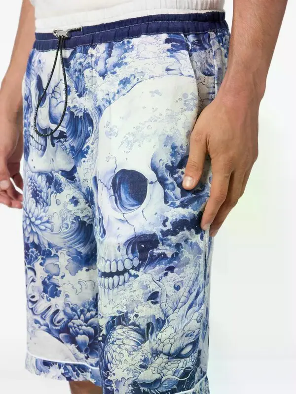 Philipp Plein Printed Shorts - Blue