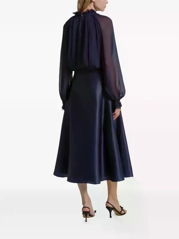 Alberta Ferretti Silk A-line Skirt - Blue