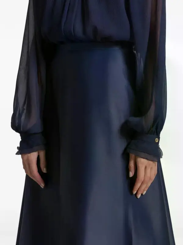 Alberta Ferretti Silk A-line Skirt - Blue