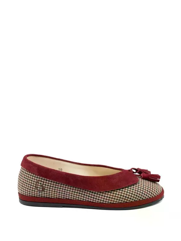 GONDOLINA Dogaressa Tassel Ballet Flats In Tweed - Red