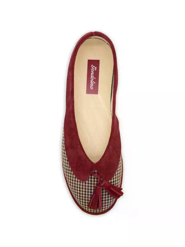 GONDOLINA Dogaressa Tassel Ballet Flats In Tweed