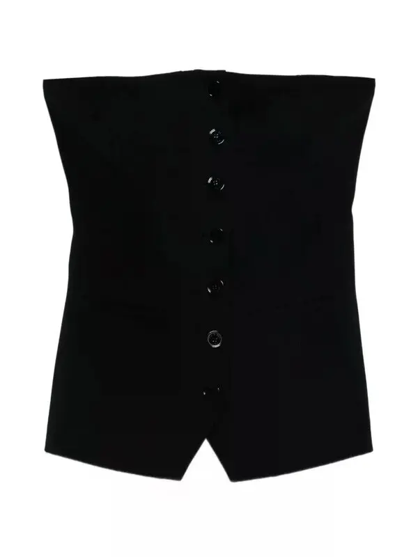 Patrizia Pepe Button Top - Black