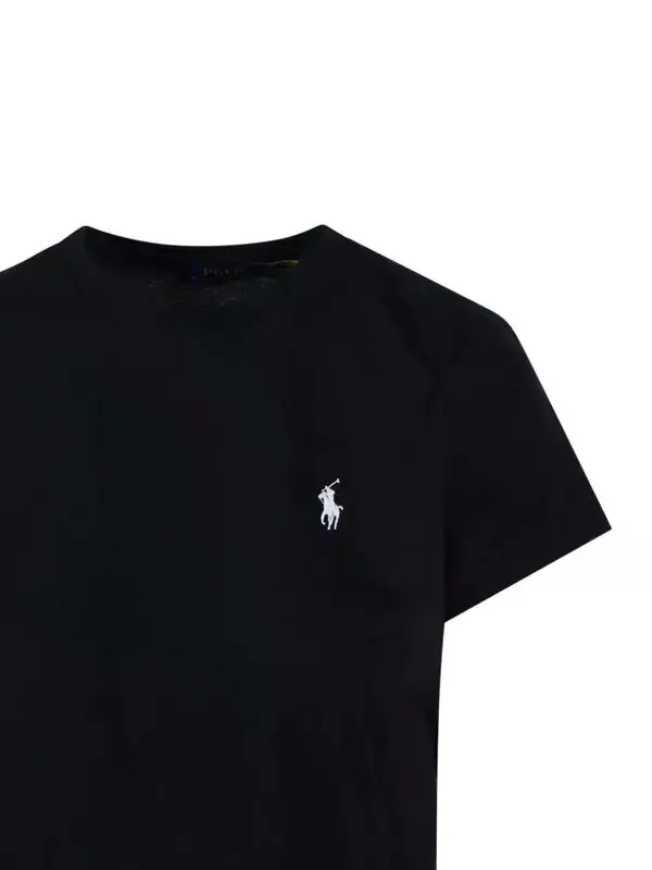 Polo Ralph Lauren Embroidered-logo Cotton T-shirt - Black