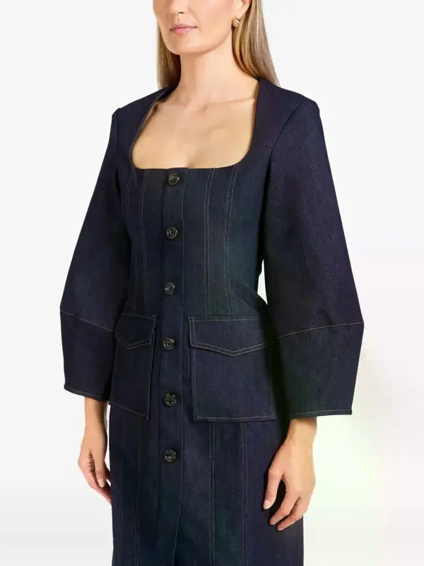 Florence & Fortitude Square Neck Button Dress