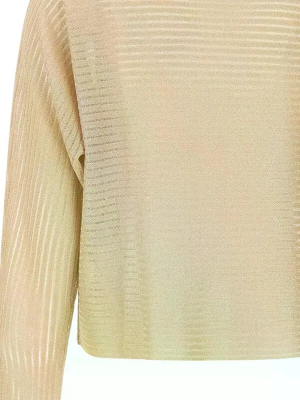 Liu Jo Striped Metallic Accented Ruffled Hem Top
