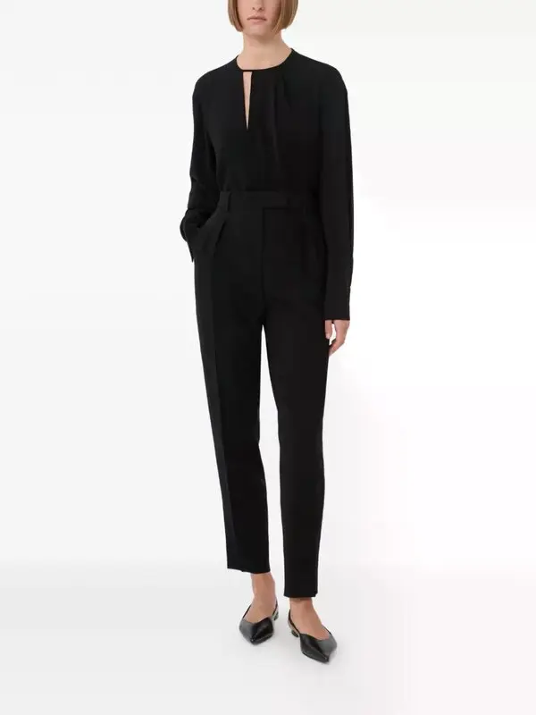Max Mara Pleated Keyhole Blouse