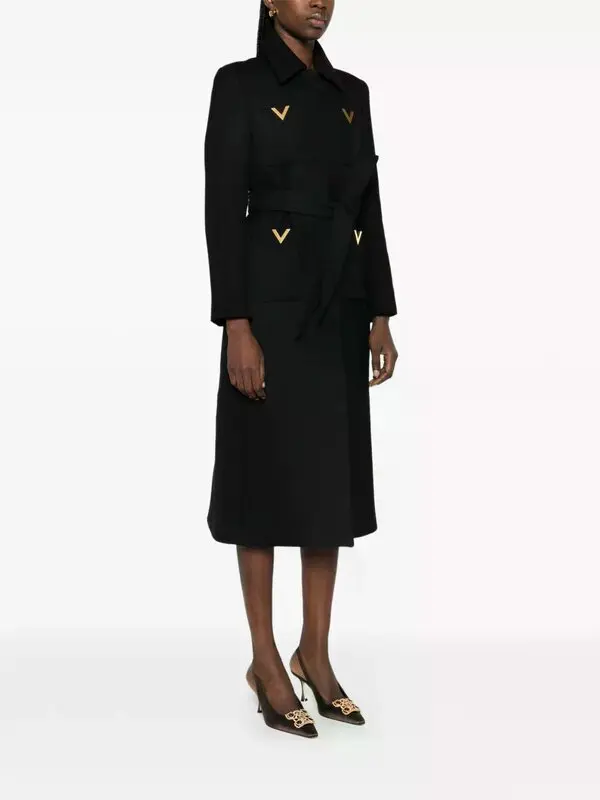 Valentino Garavani Logo-detail Single-breasted Coat