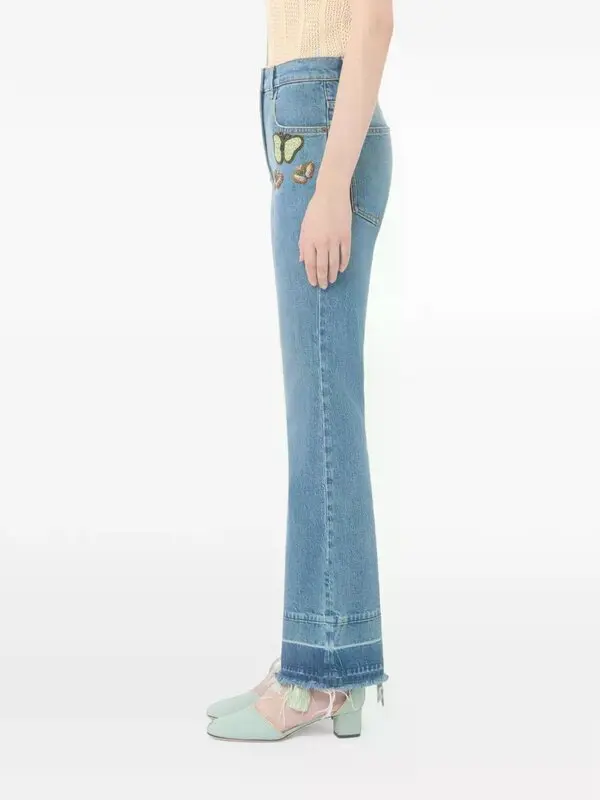 Valentino Garavani Embroidered Butterfly Jeans