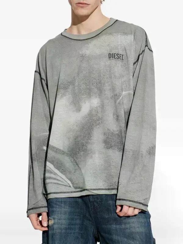 DIESEL® Logo-print Long-sleeve T-shirt
