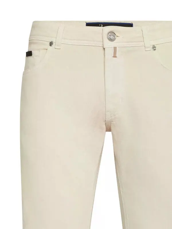 BILLIONAIRE Leather Detail Jeans