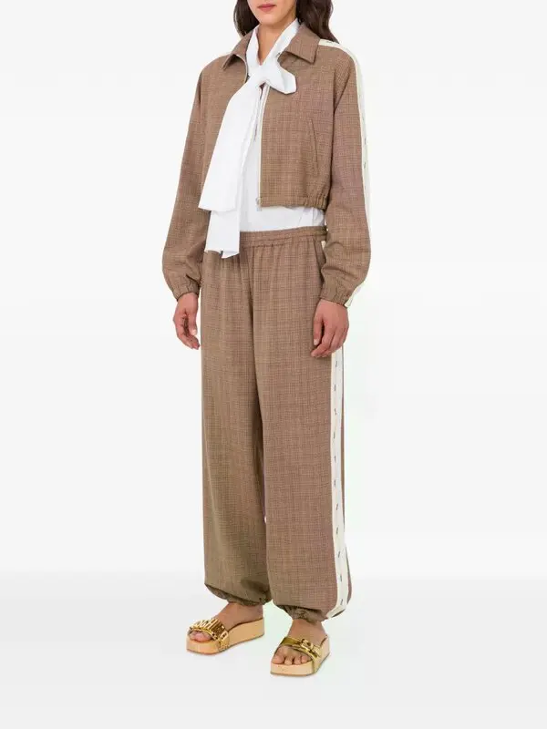Moschino Plaid Pattern Elastic Waist Trousers