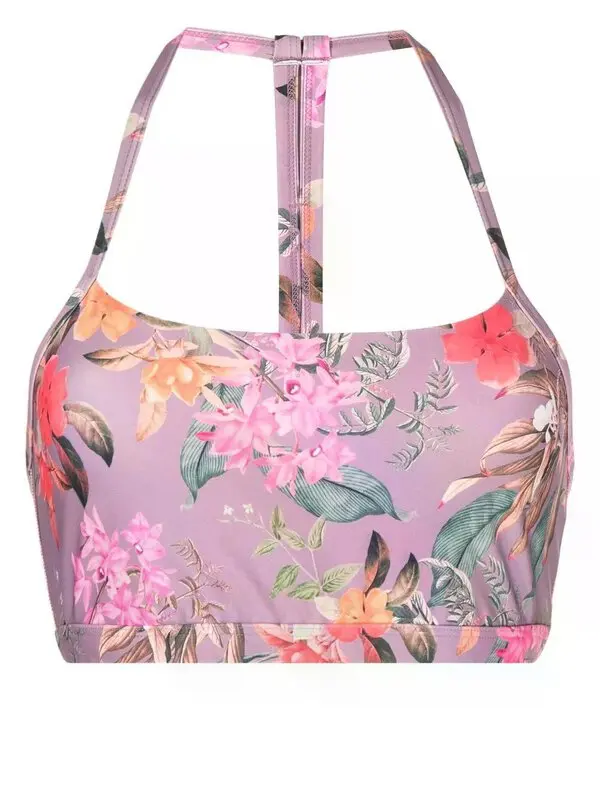 Beyond Yoga Floral-print Halterneck Bralette - Multicolour