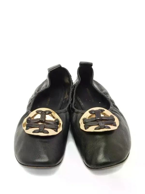 Tory Burch Leather Logo Medallion Ballet Flats