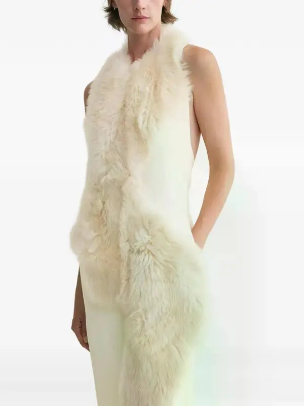 TOTEME Shearling-appliqué Midi Dress - Neutrals